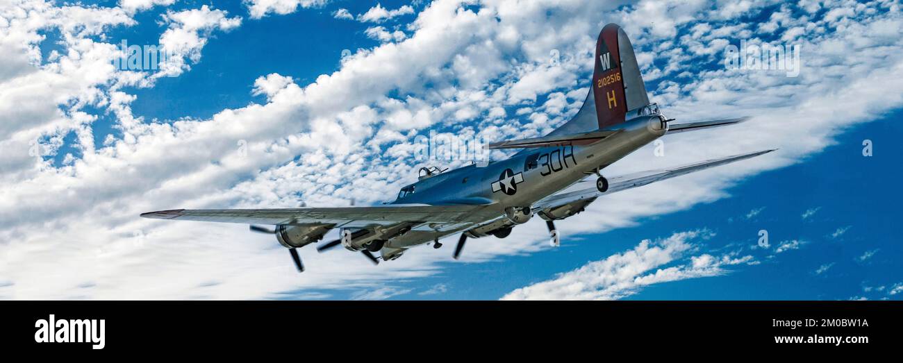 B17G Flying Fortress, "Aluminum Overcast" WW2 bomber plane seen in the ...