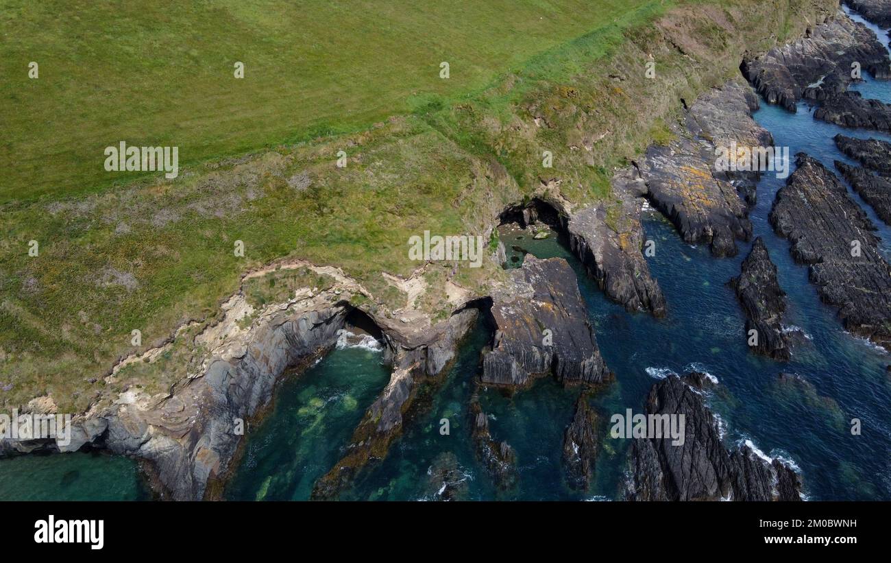 Rocky shores of the Celtic Sea along the route of the Wild Atlantic Way ...