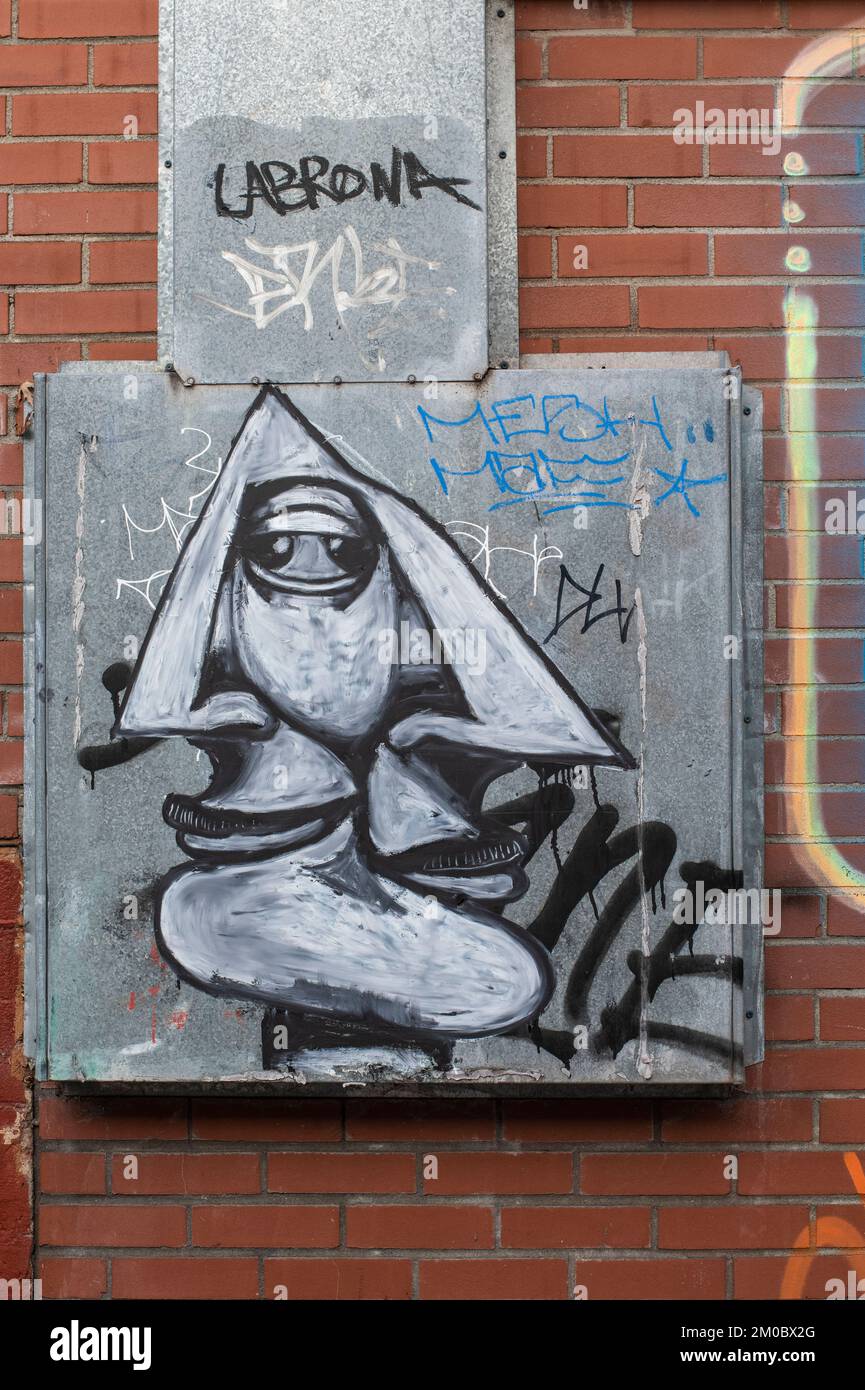 Two faced mural in Hochelaga neighborhood in Montreal, Quebec, Canada ...