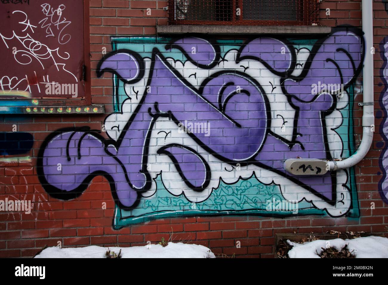 Running mural in Hochelaga neighborhood in Montreal, Quebec, Canada ...