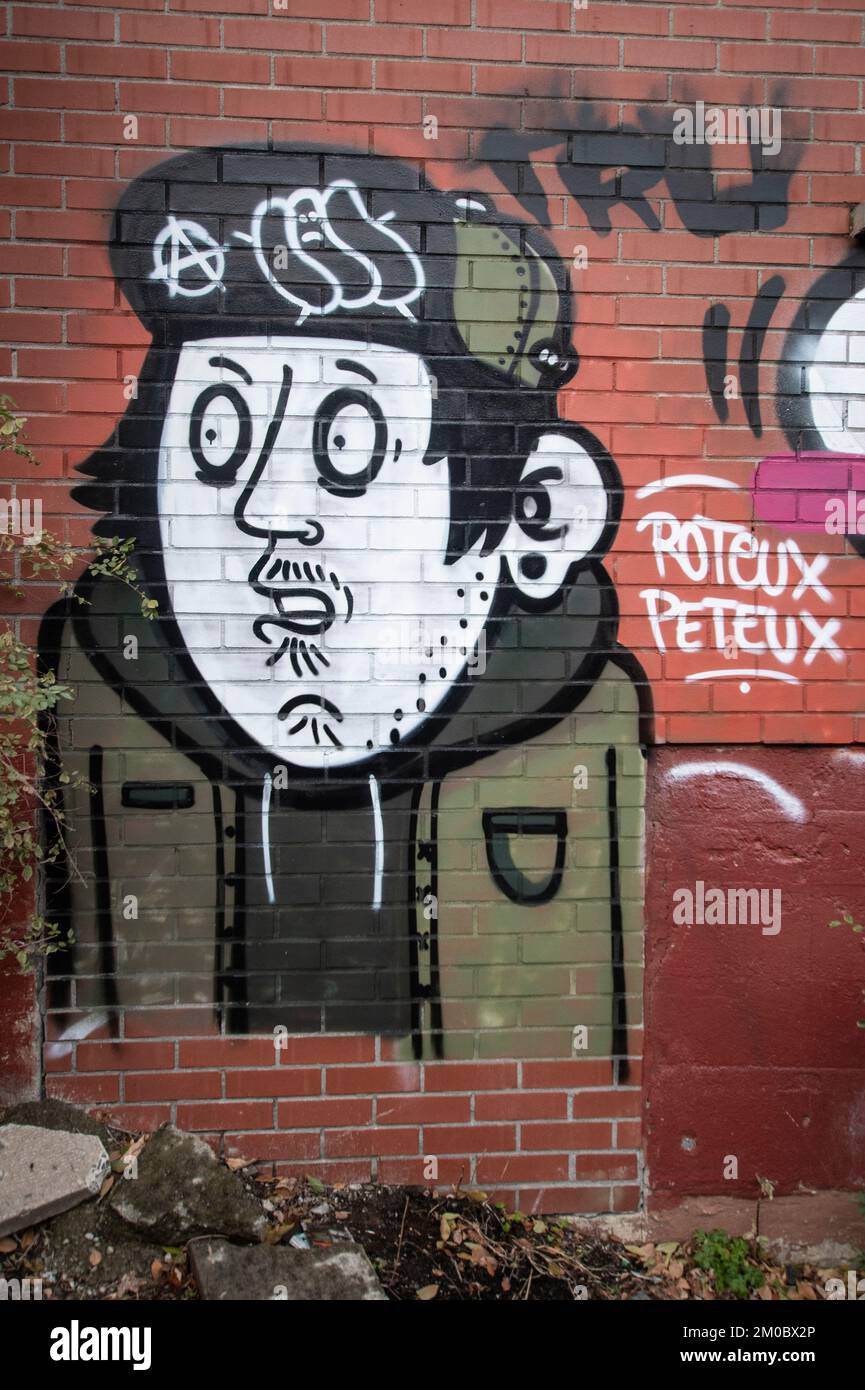 Soldier mural in Hochelaga neighborhood in Montreal, Quebec, Canada ...