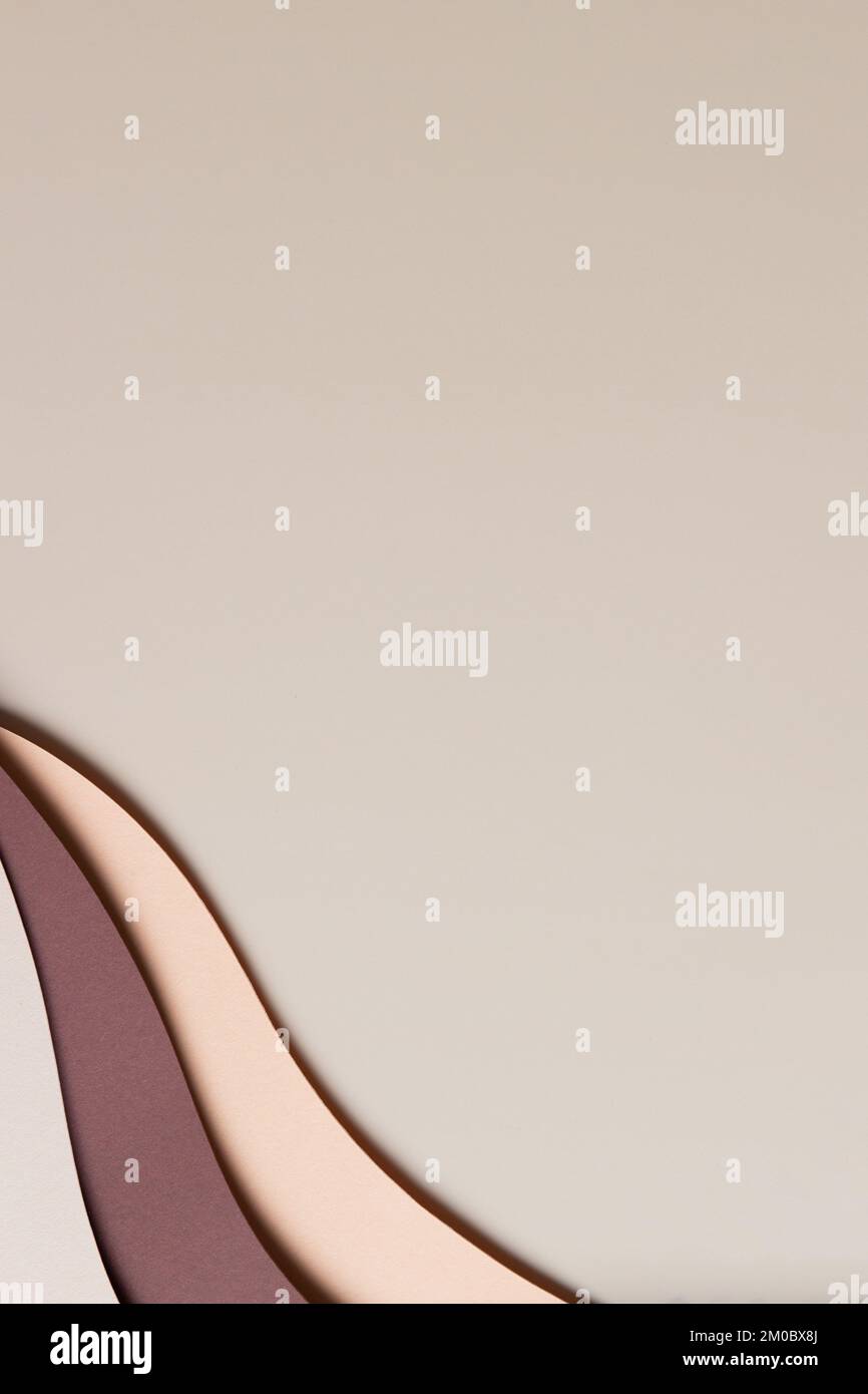 Abstract beige colored paper texture background. Minimal paper cut ...