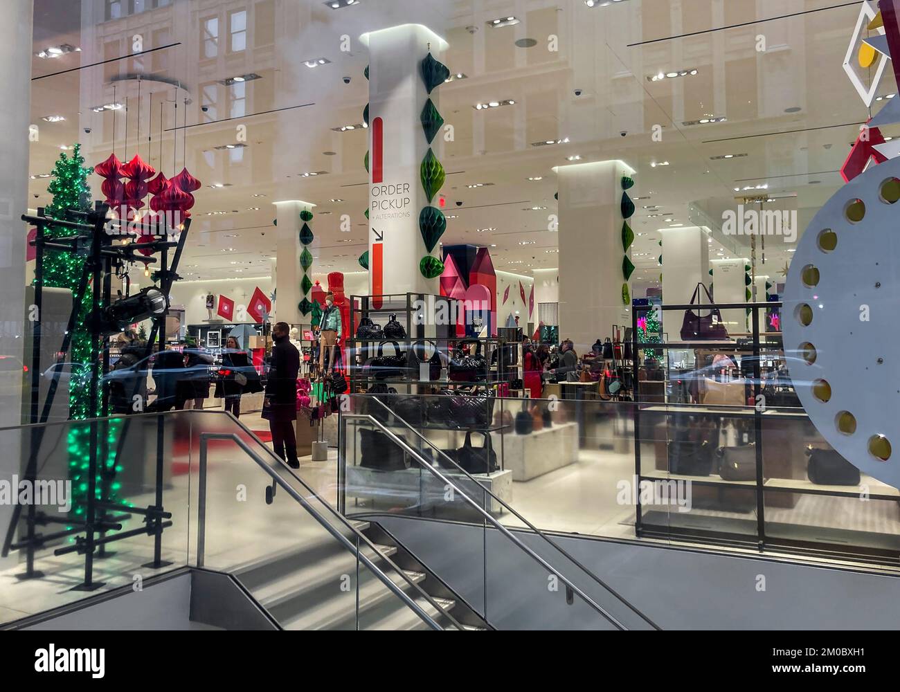 Nordstrom department store in New York decorated for Christmas on ...