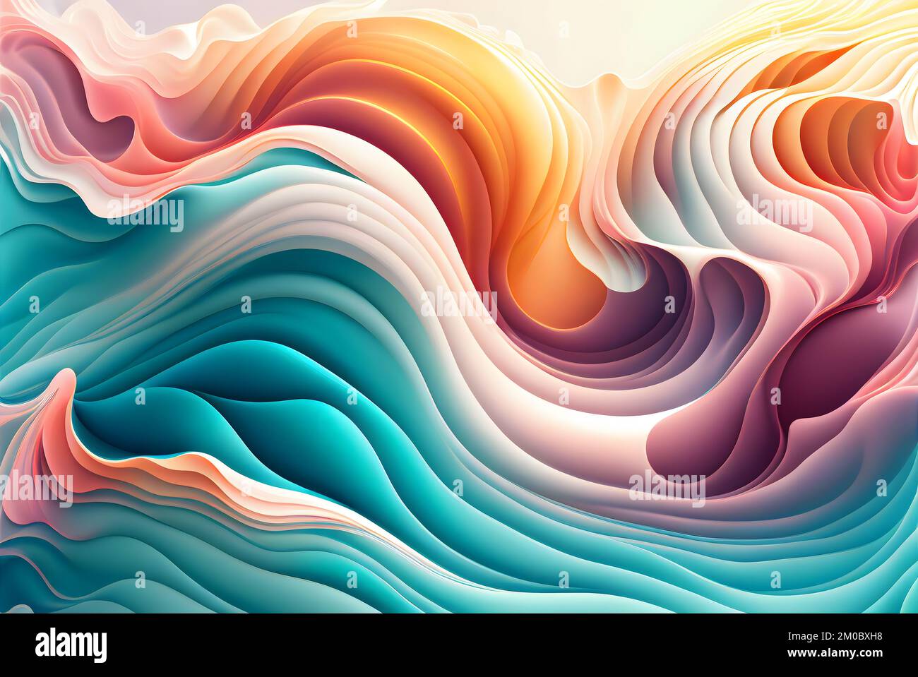 Colorful abstract ocean waves as wallpaper background illustration ...