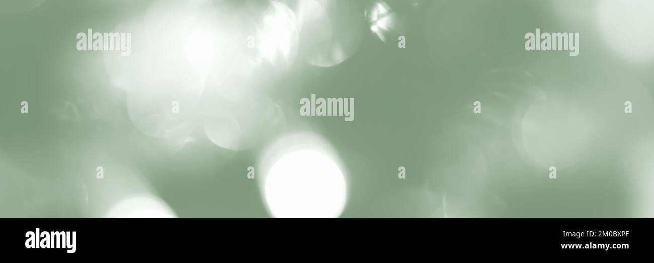 Blurred lights, green background, banner texture. Abstract bokeh with ...