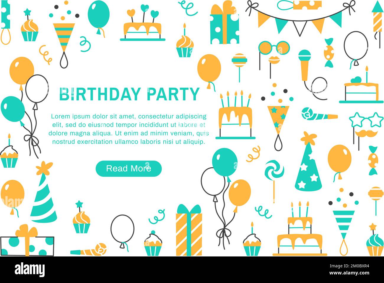 Birthday party background or web page template Stock Vector Image & Art ...