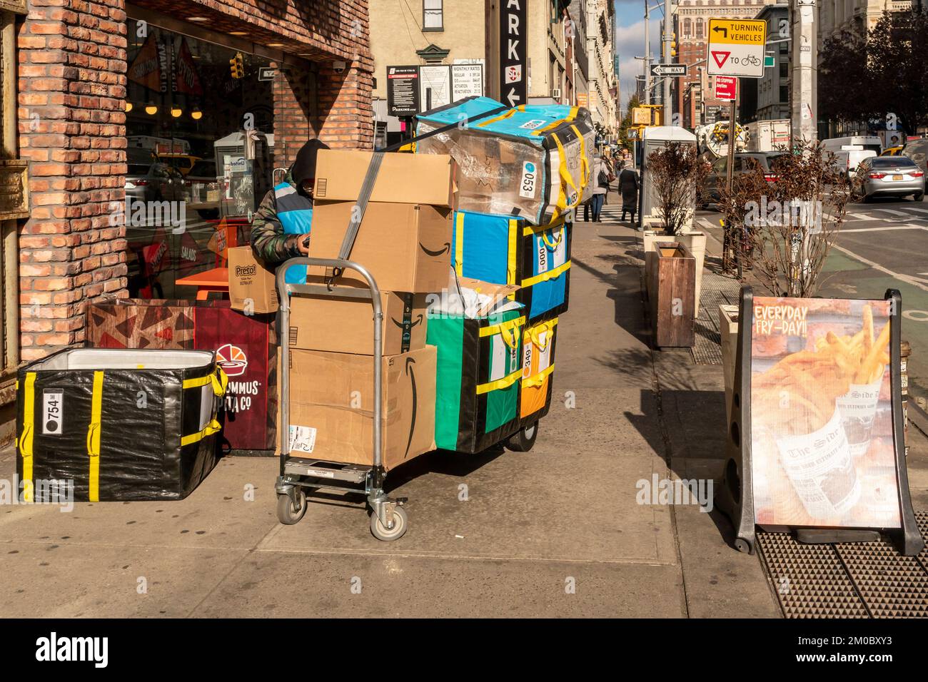 Amazon deliveries ripe for distribution in the Chelsea neighborhood of ...