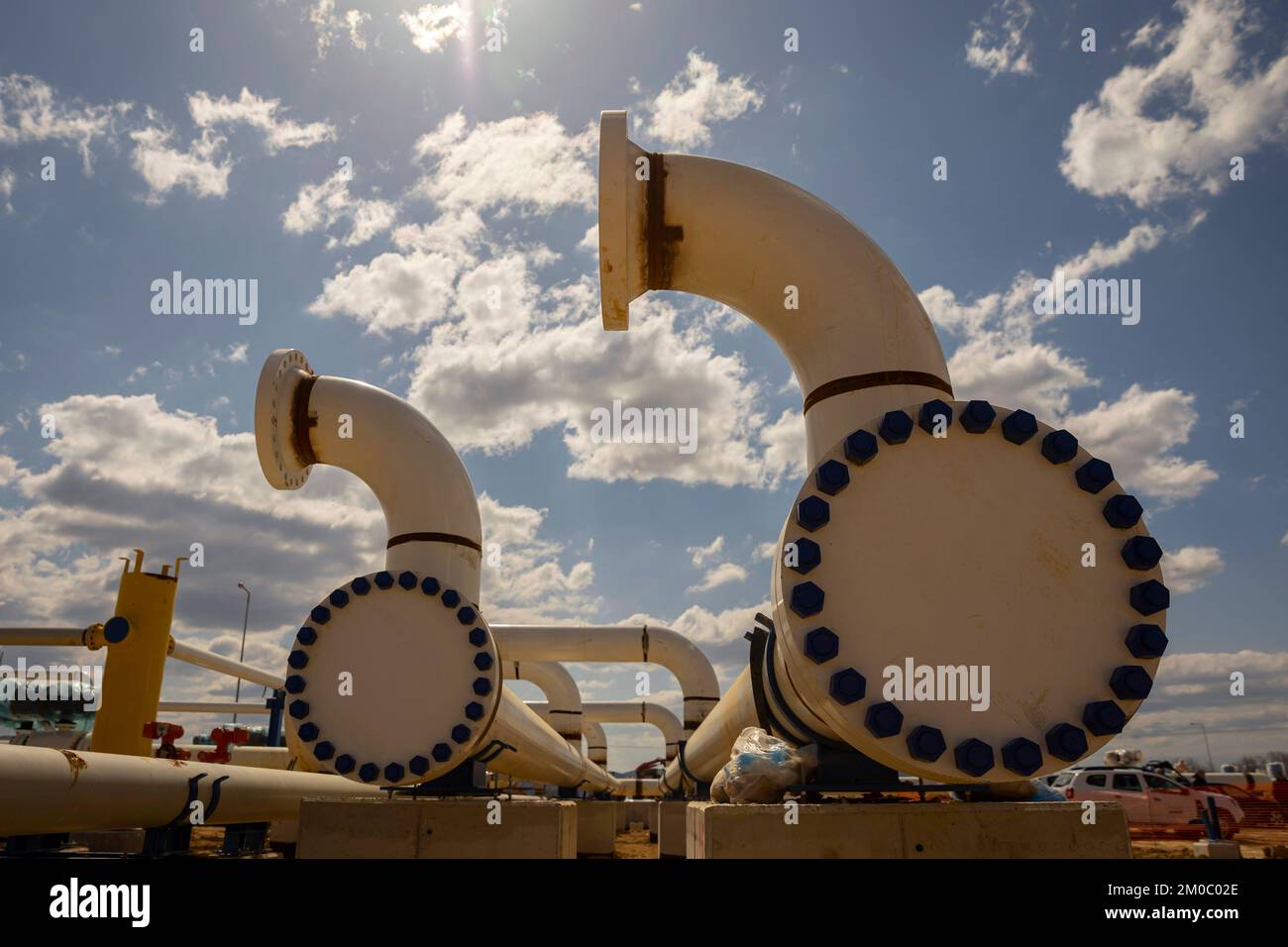 Construction site of an interconnected natural gas transmission ...