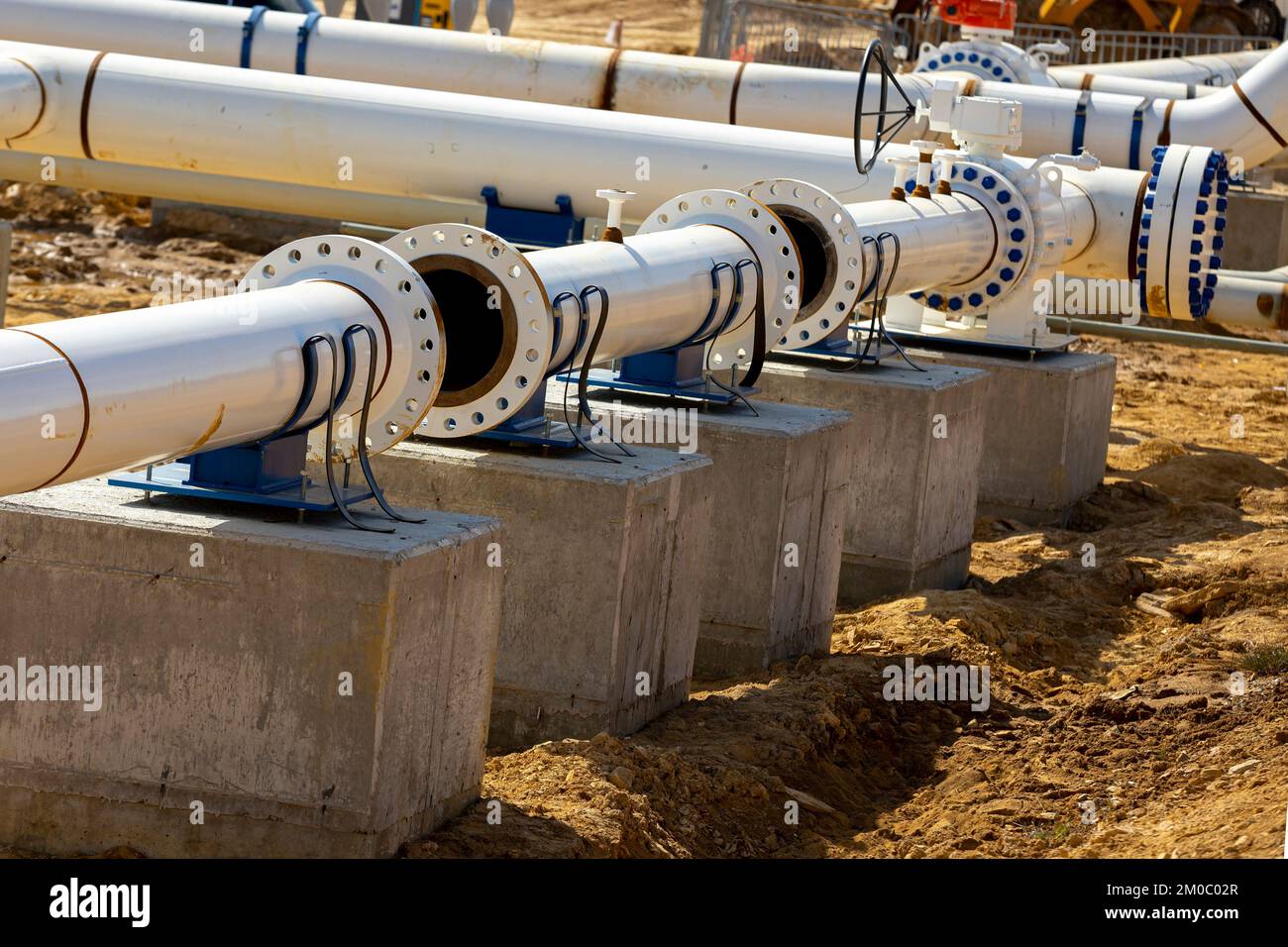 Construction site of an interconnected natural gas transmission ...
