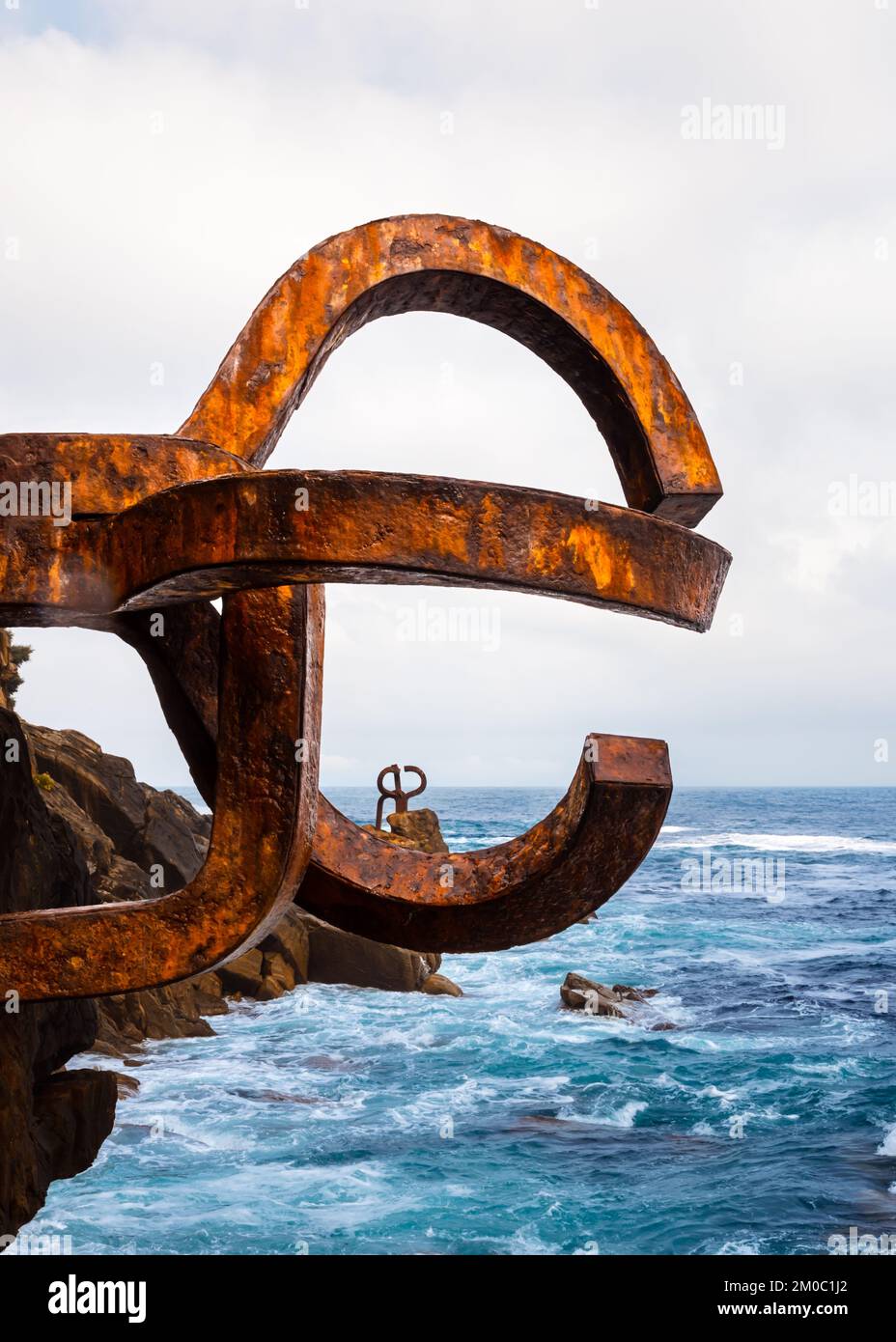 Sculpture of the Peine del Viento, in San Sebastian, Basque Country ...