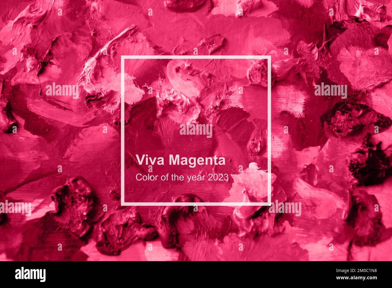 Viva Magenta oil paint texture on canvas. Oil painting monochrome ...