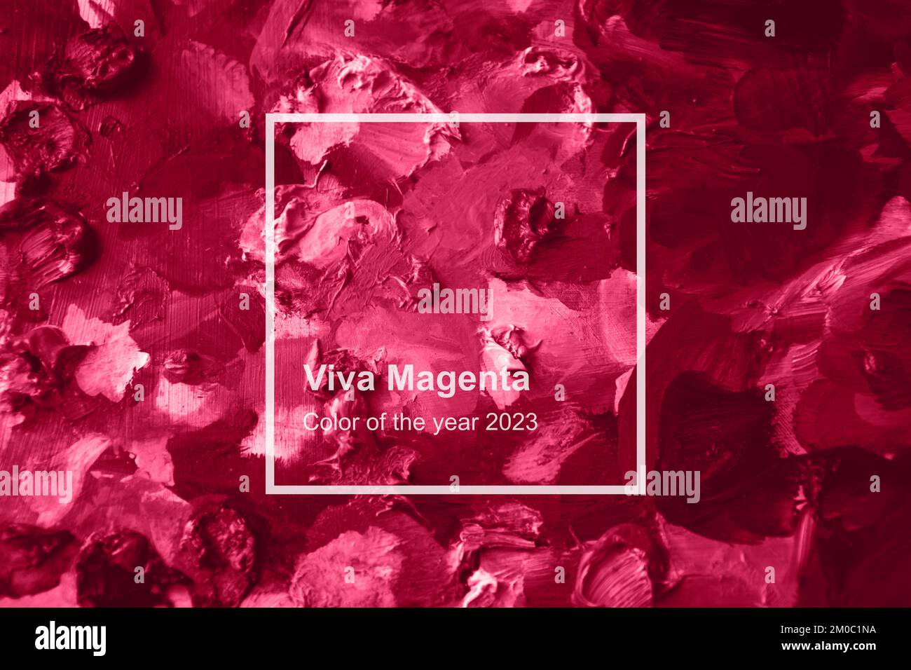 Viva Magenta oil paint texture on canvas. Oil painting monochrome ...