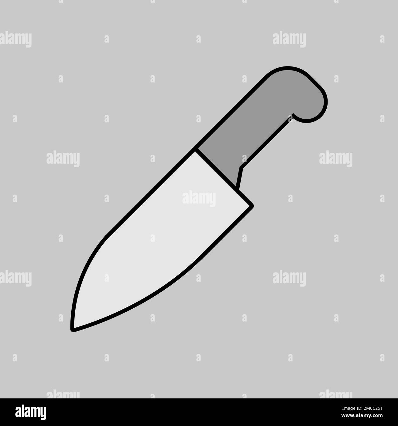 Chef kitchen knife vector grayscale icon. Cutlery. Kitchen utensils ...