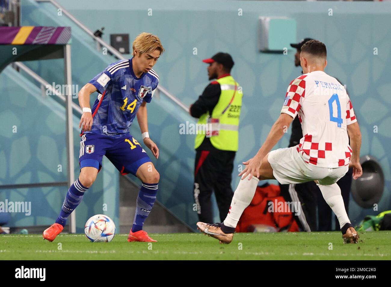 Al Wakrah, Qatar. 05/12/2022, Junya Ito of Japan controls the ball ...
