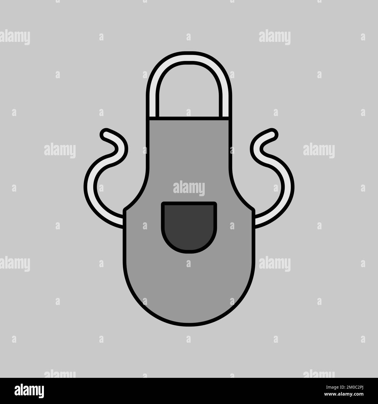 Kitchen apron protective garment vector grayscale icon. Graph symbol ...