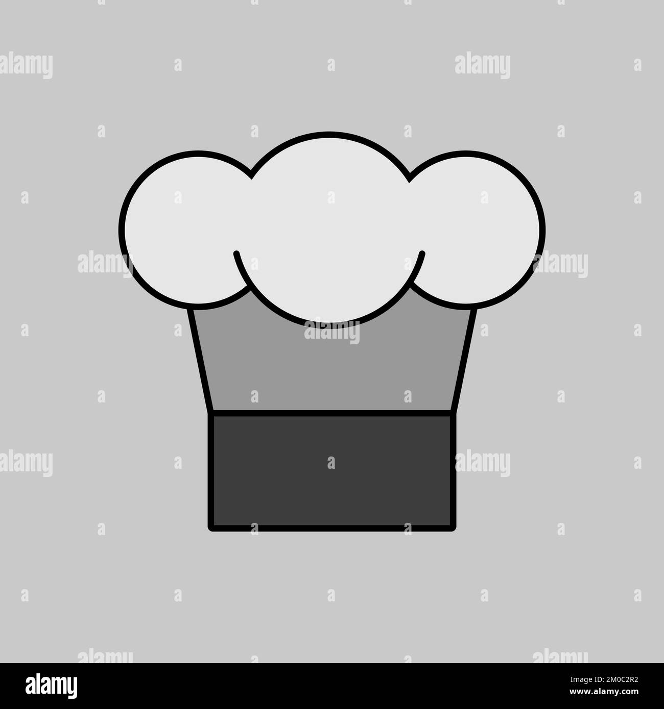 Chef Cooking cap vector grayscale icon. Graph symbol for cooking web ...
