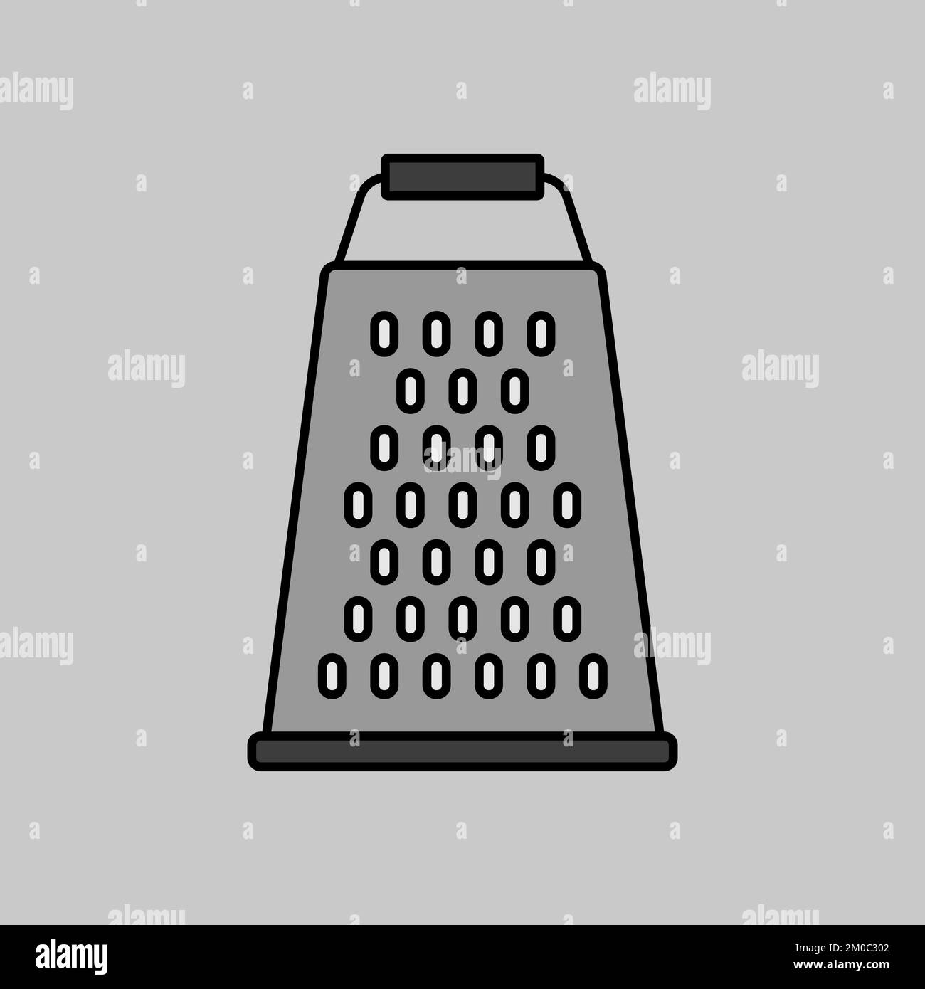 Grater vector grayscale icon. Kitchen appliance. Graph symbol for ...