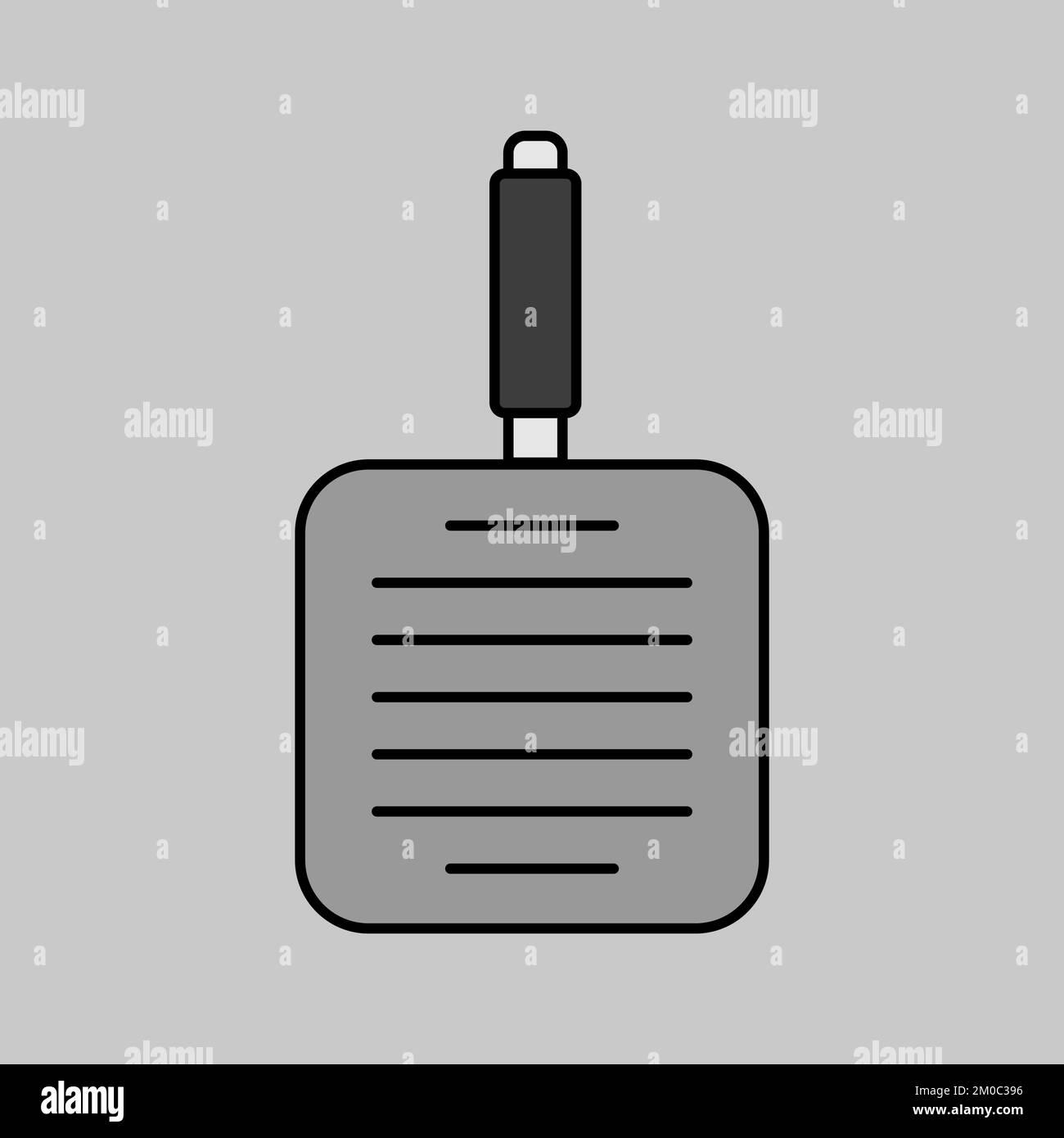 Grill pan vector grayscale icon. Kitchen appliance. Graph symbol for ...
