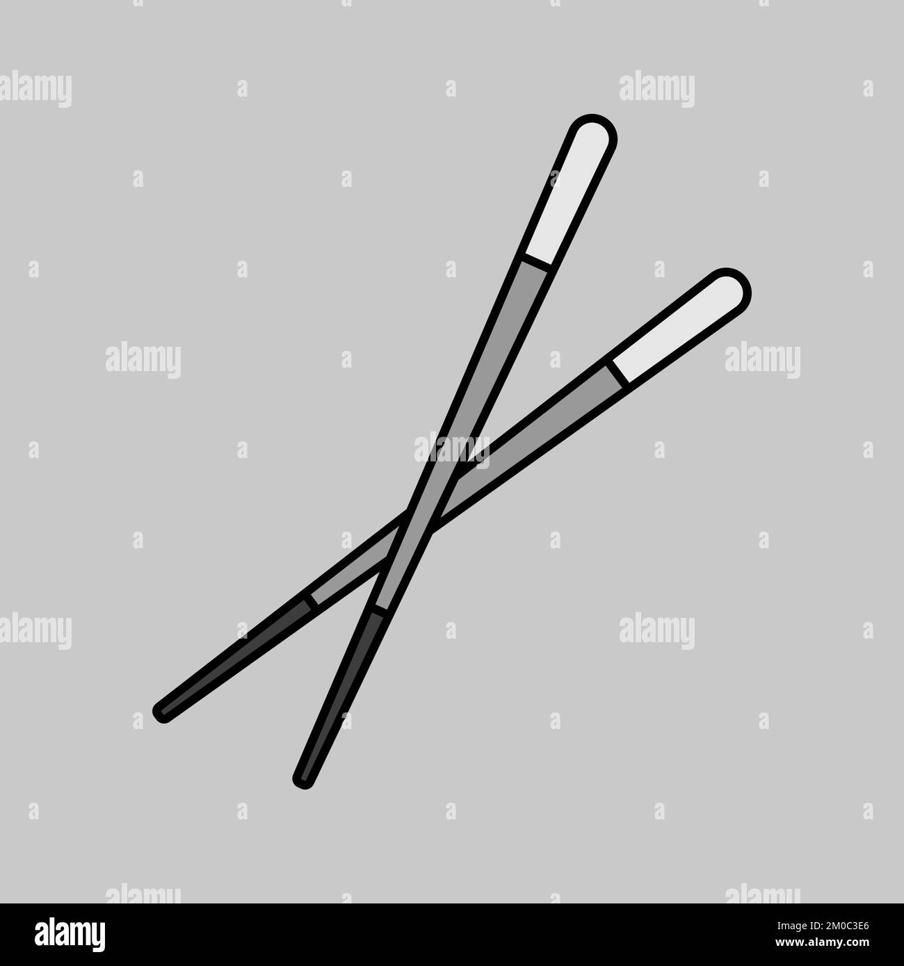 Chinese chopsticks, chop sticks vector grayscale icon. Kitchen ...