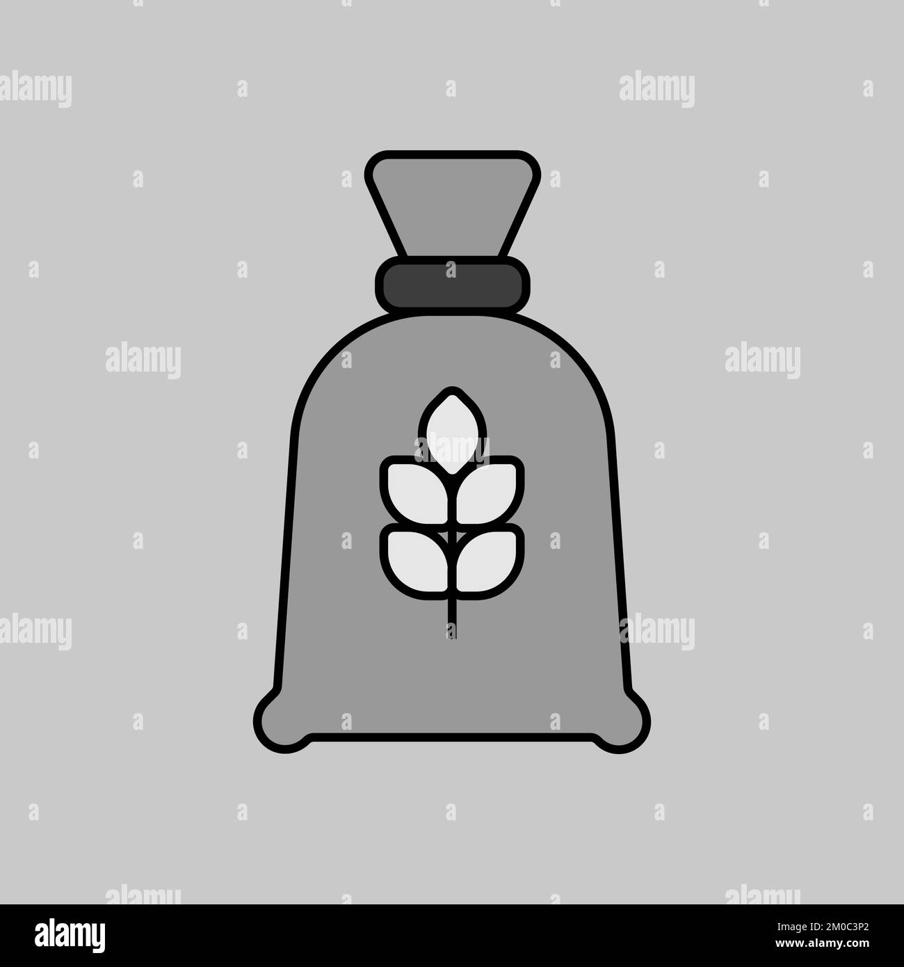 Bag flour vector grayscale icon. Kitchen appliance. Graph symbol for ...