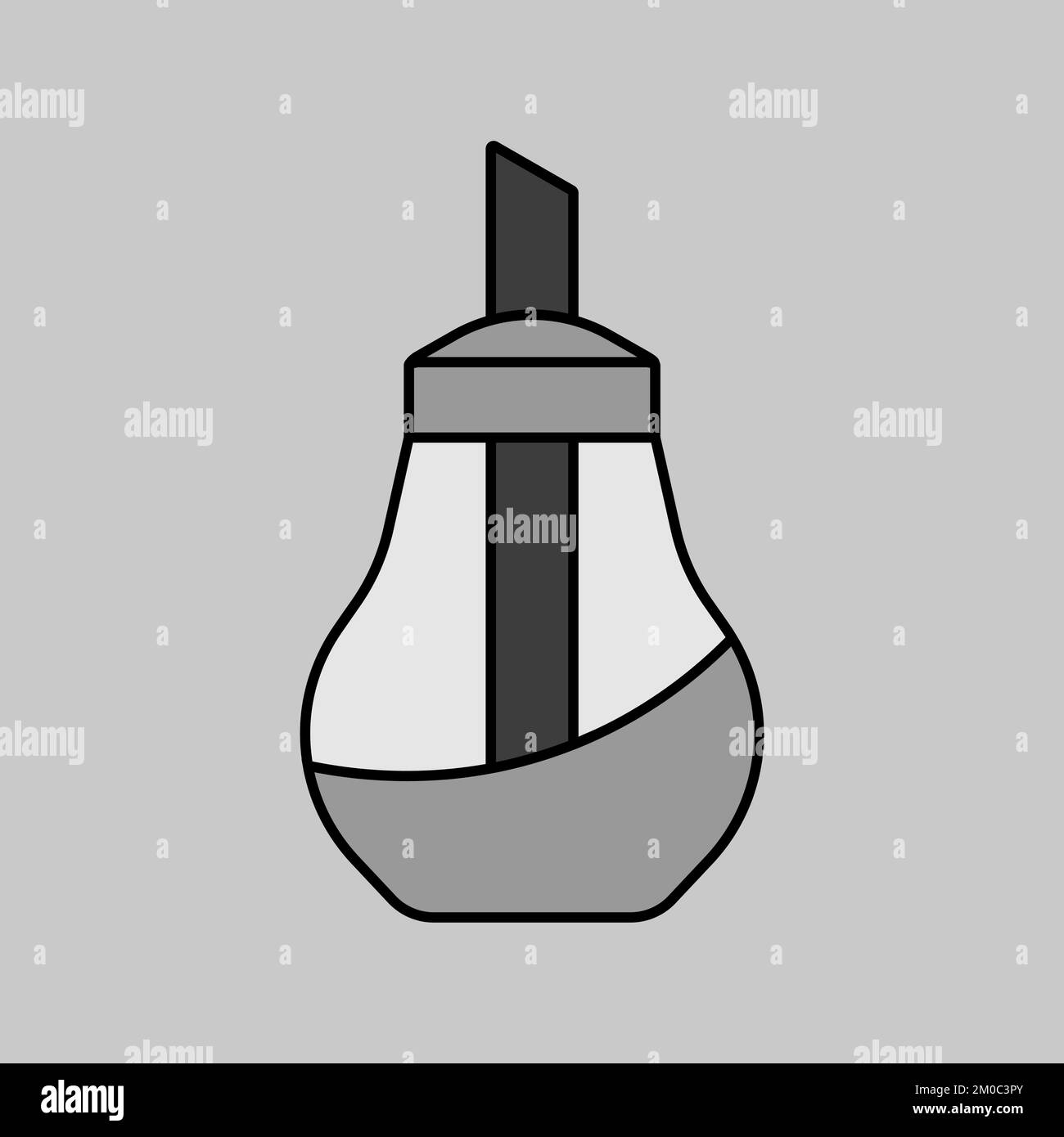 Sugar bowl shaker bottle vector grayscale icon. Kitchen appliance ...