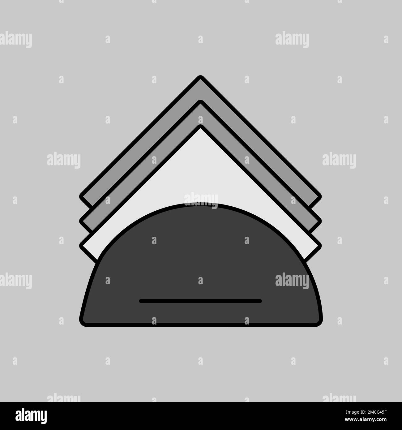 Napkins and napkin holder vector grayscale icon. Kitchen appliance ...