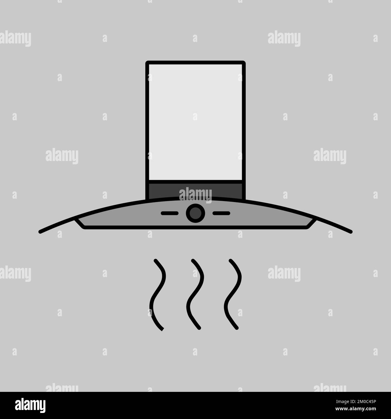 Kitchen hood vector grayscale icon. Electric kitchen appliance. Graph ...