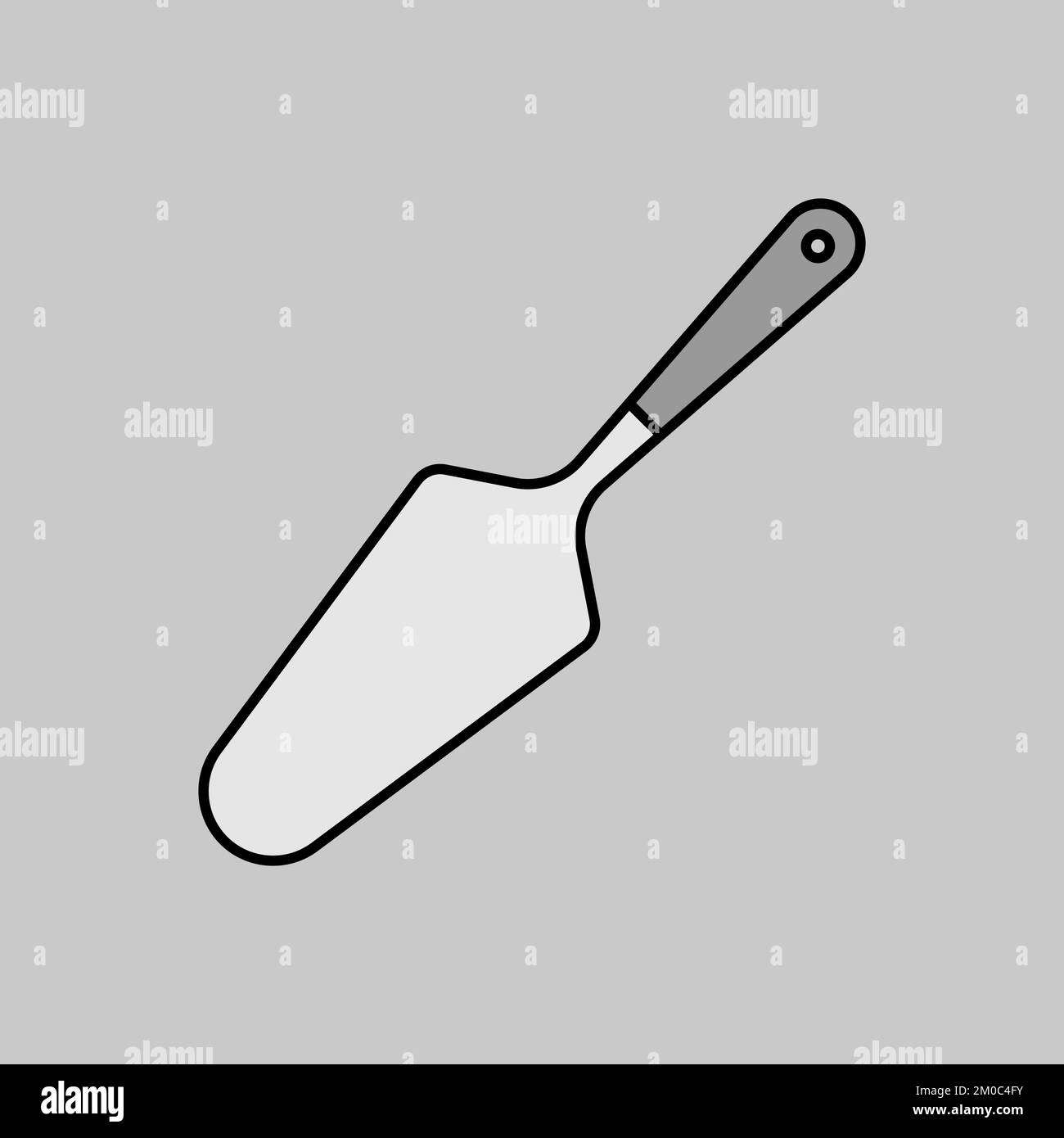 Cake and pie server utensil vector grayscale icon. Kitchen appliances ...