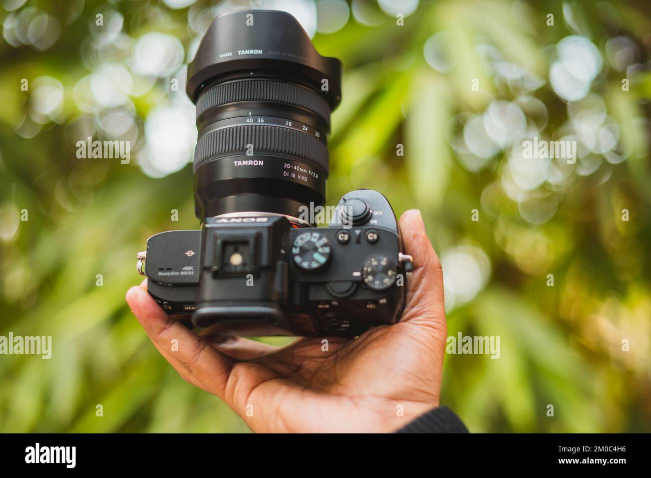 Top view of sony a7iii with lens on , full-frame camera Stock Photo - Alamy