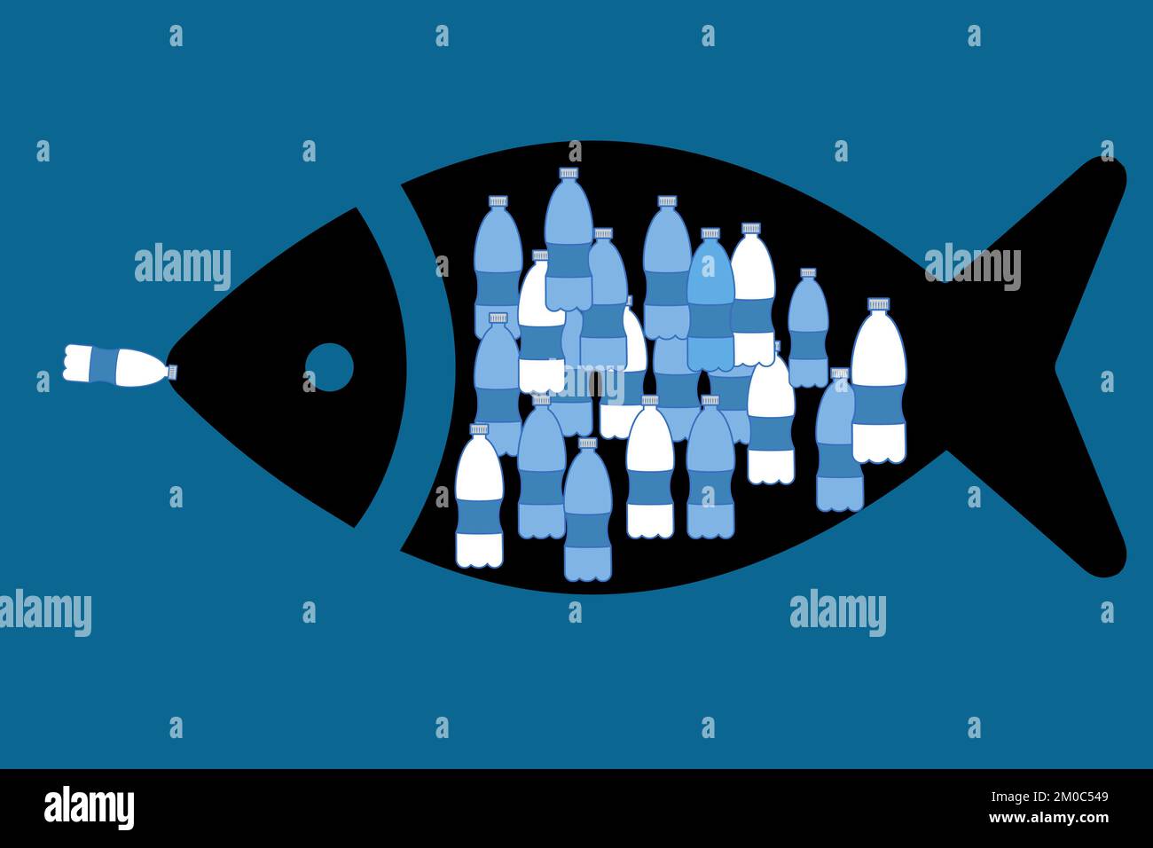 Creative illustration about plastic pollution in the oceans Stock Photo ...