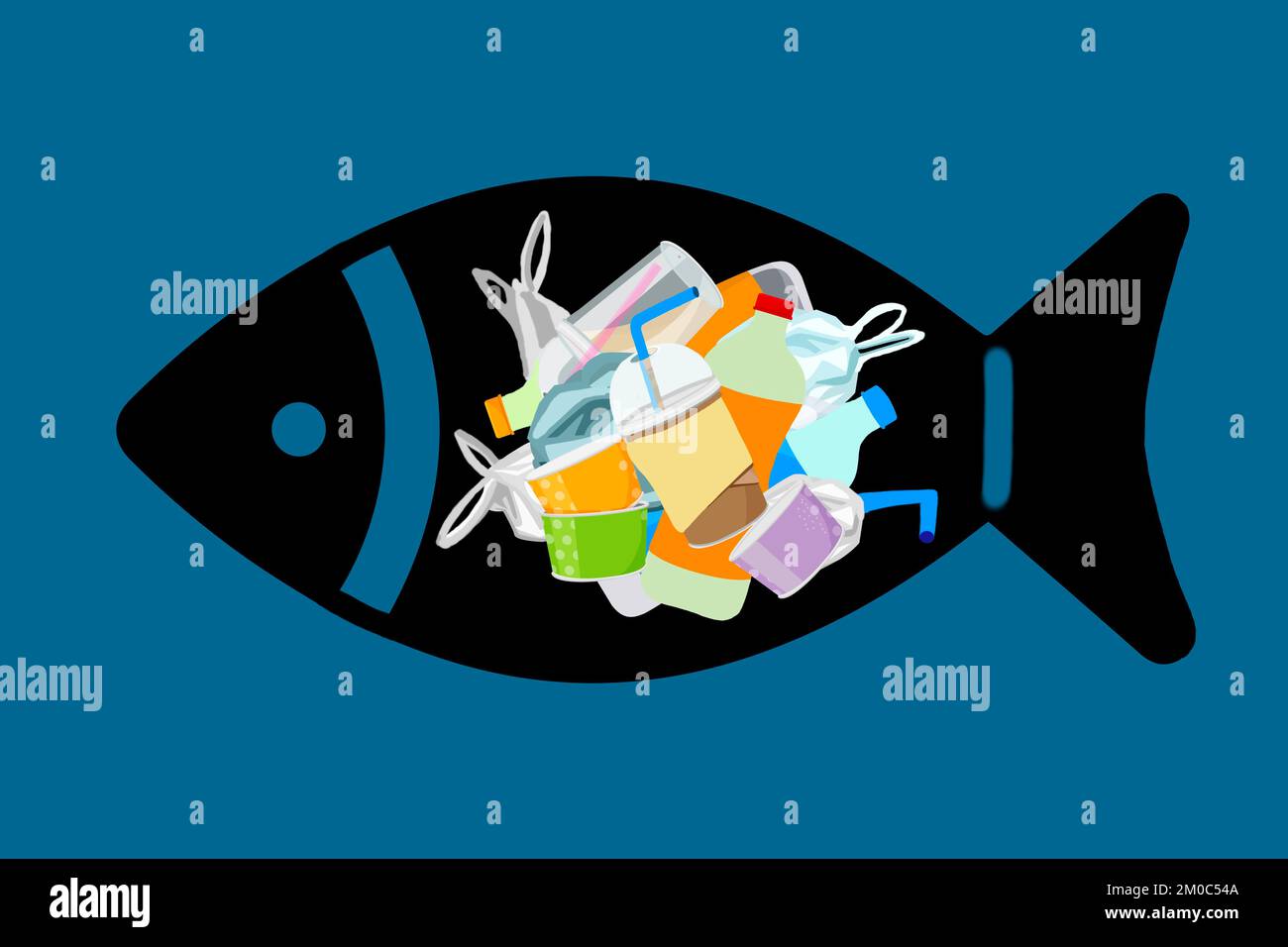 Creative illustration about plastic pollution in the oceans Stock Photo ...