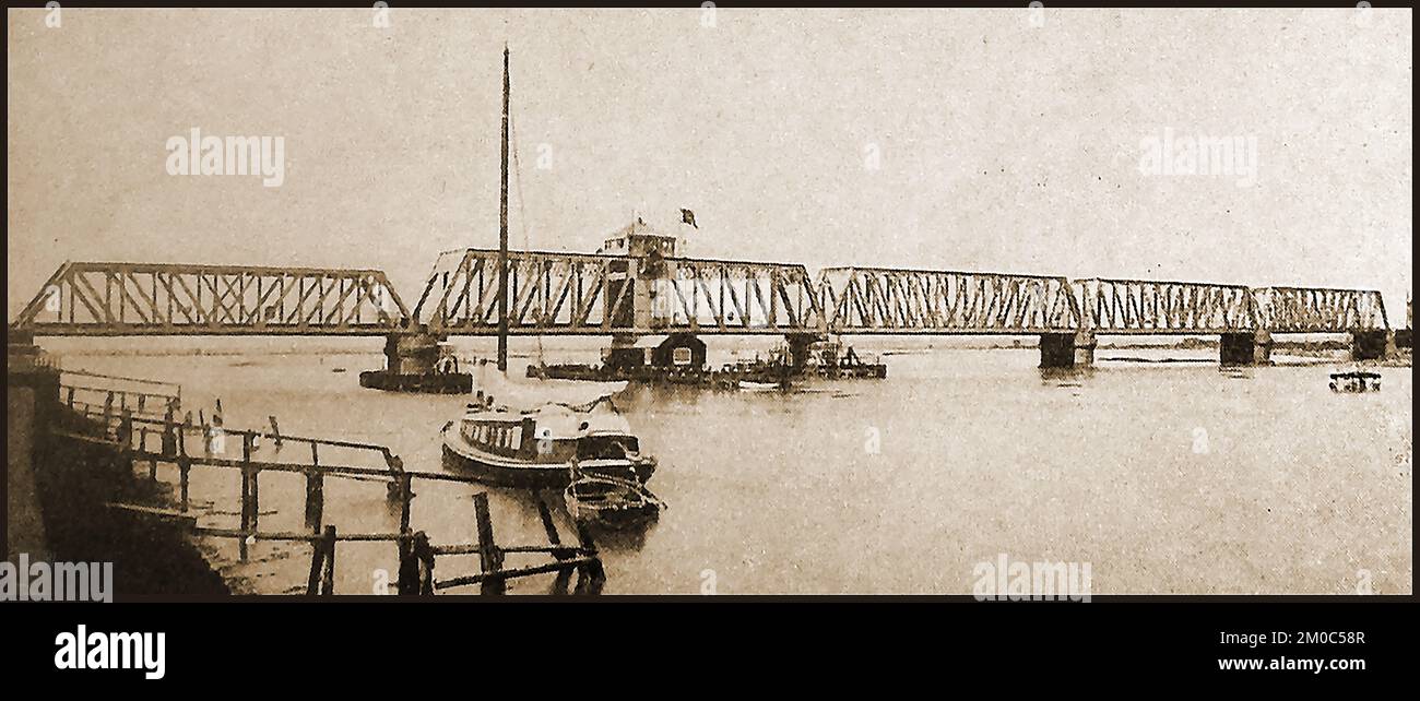 The former swing bridge at Breydon Water, UK in the 1930's. It was also ...