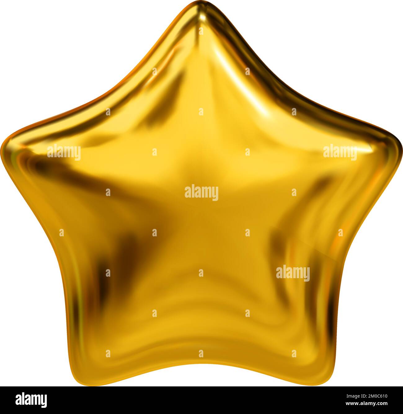 Realistic 3d yellow glossy star. Customer rating feedback concept and ...