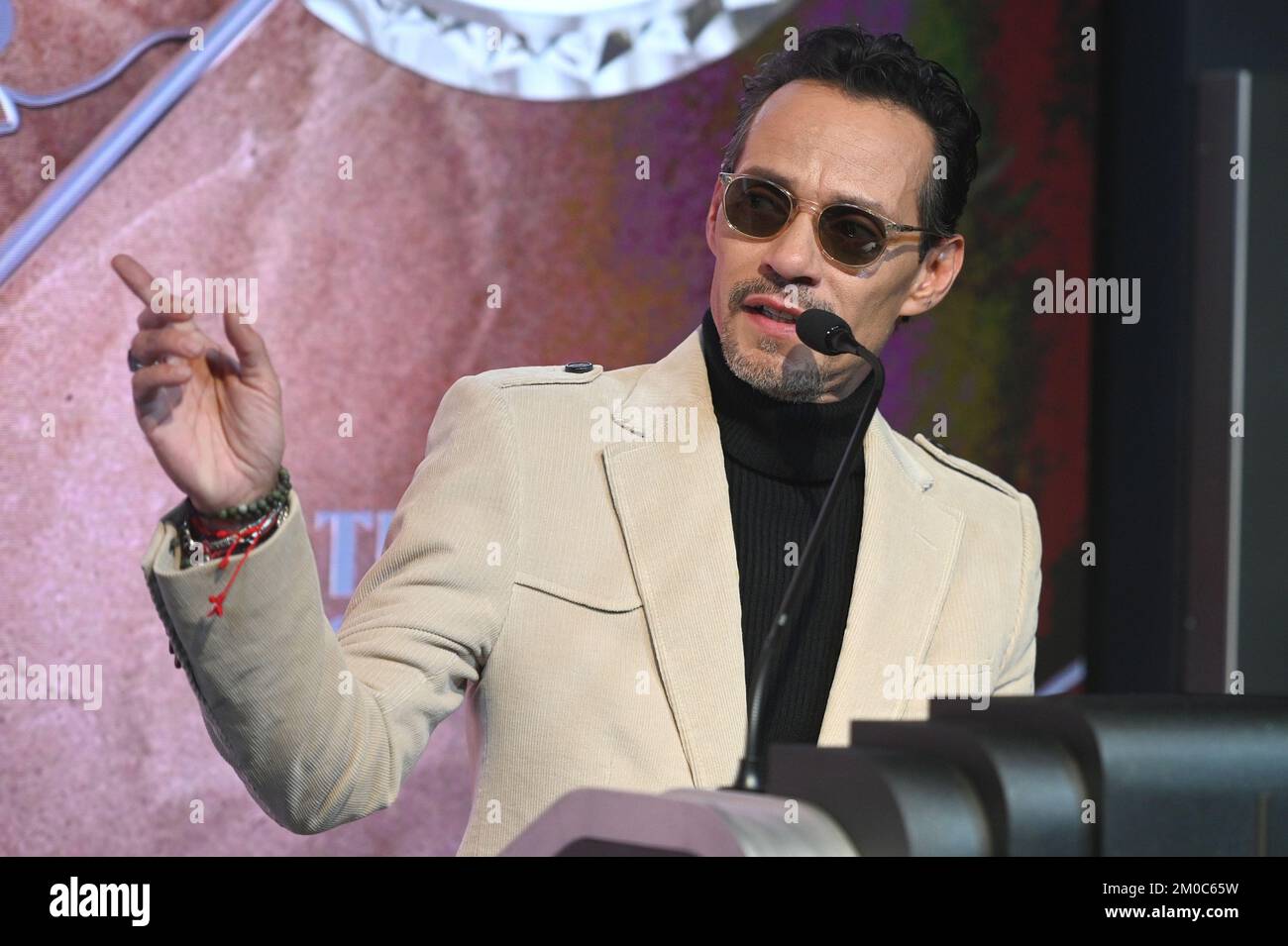 New York, USA. 05th Dec, 2022. Singer/songwriter Marc Anthony visits ...