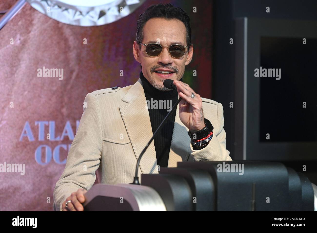 New York, USA. 05th Dec, 2022. Singer/songwriter Marc Anthony visits ...