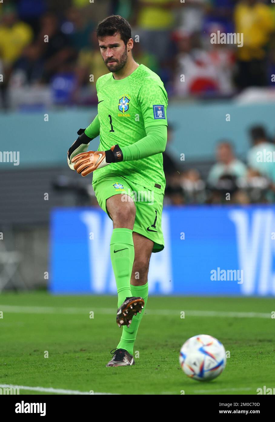 Doha, Qatar, 5th December 2022. Alisson Becker of Brazil during the ...