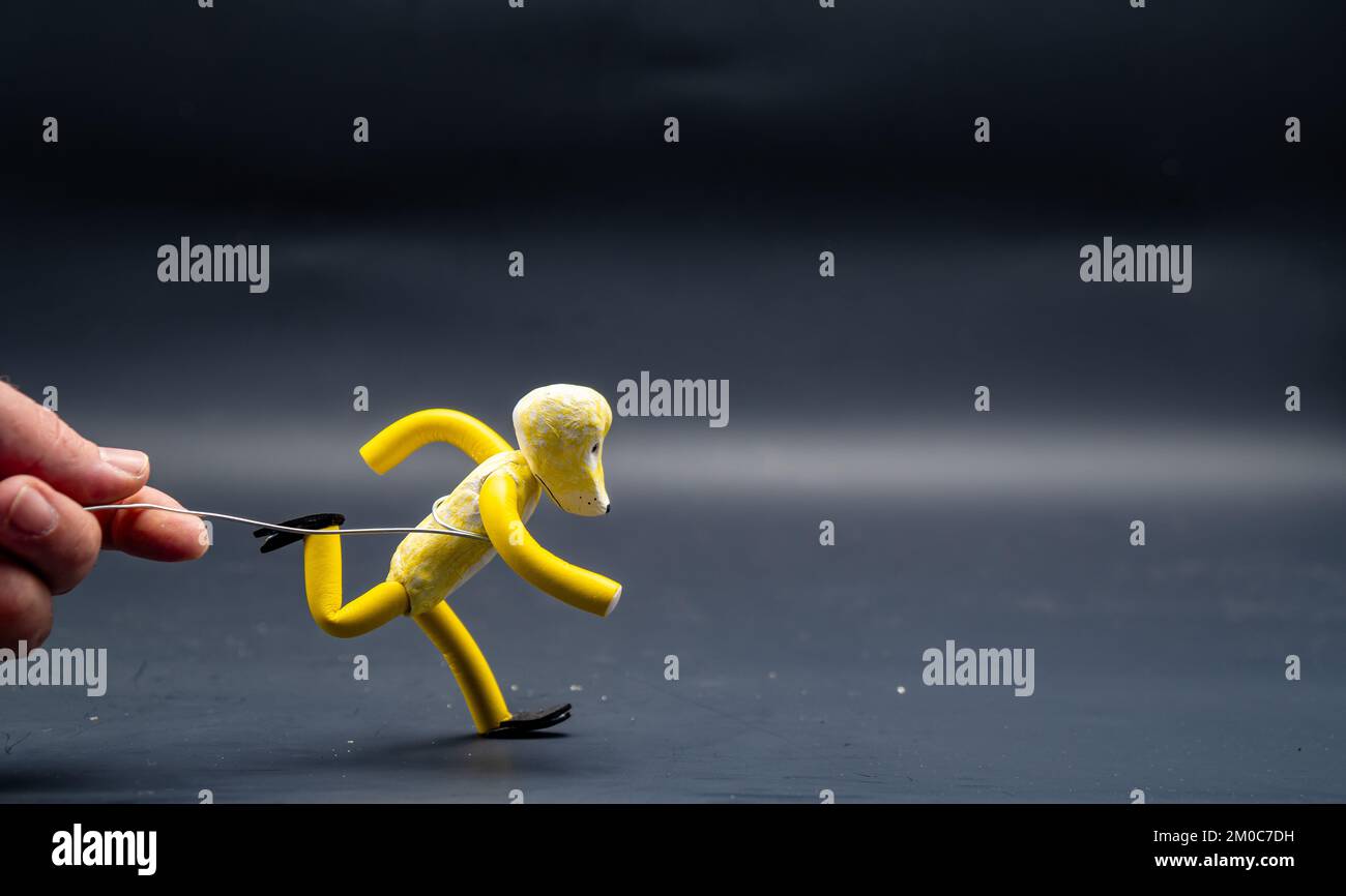 Process of running stopmotion. Full running process. Man's hand holding ...