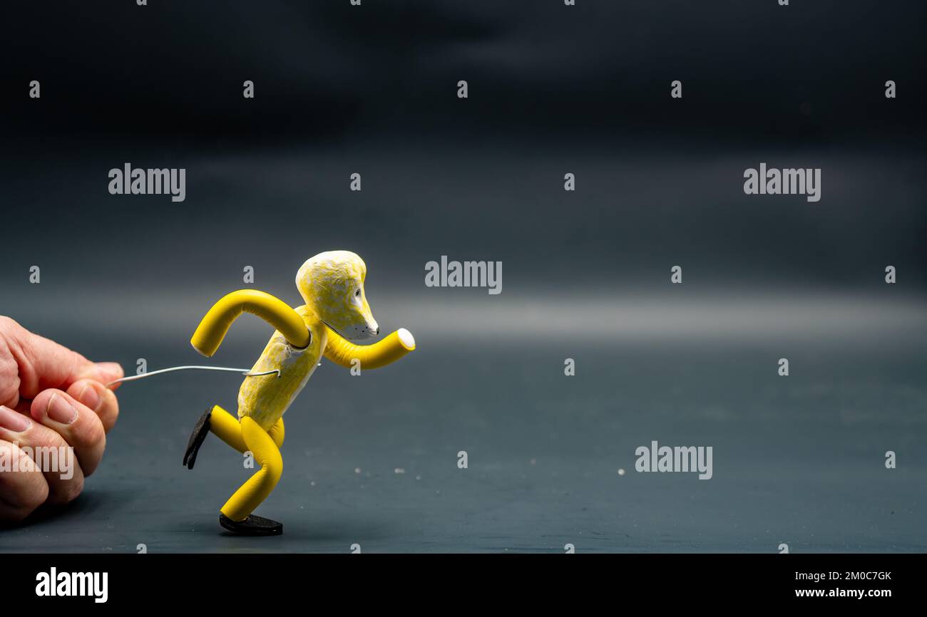 Process of running stopmotion. Second step of running. Man's hand ...