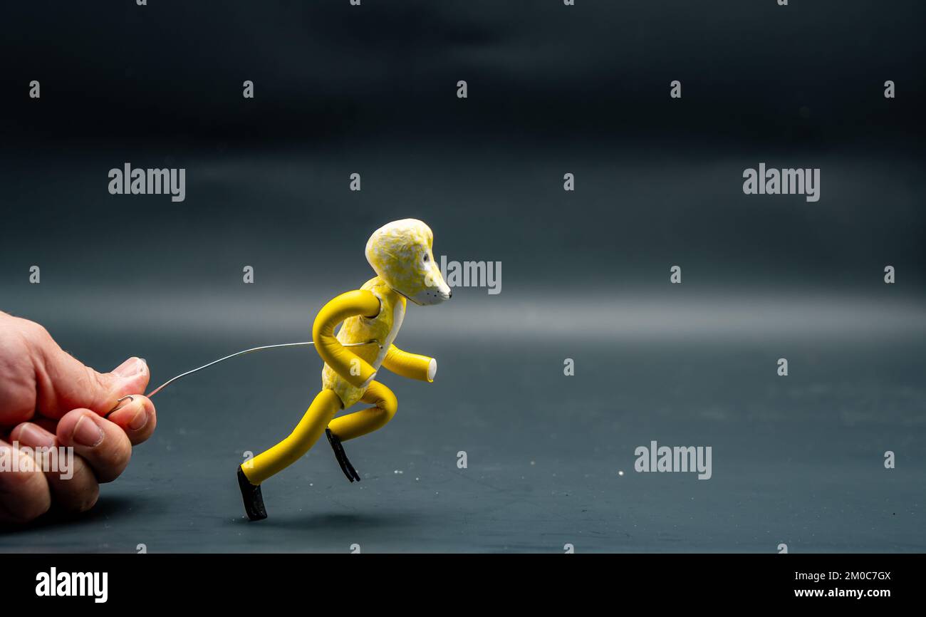 Process of running stopmotion. Start of running. Man's hand holding ...