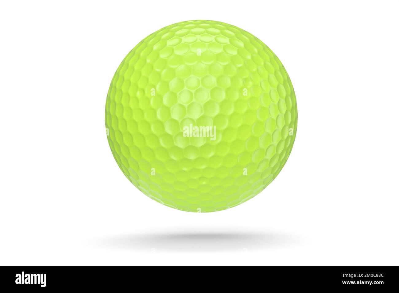 Green golf ball isolated on white background. 3d rendering of sport ...
