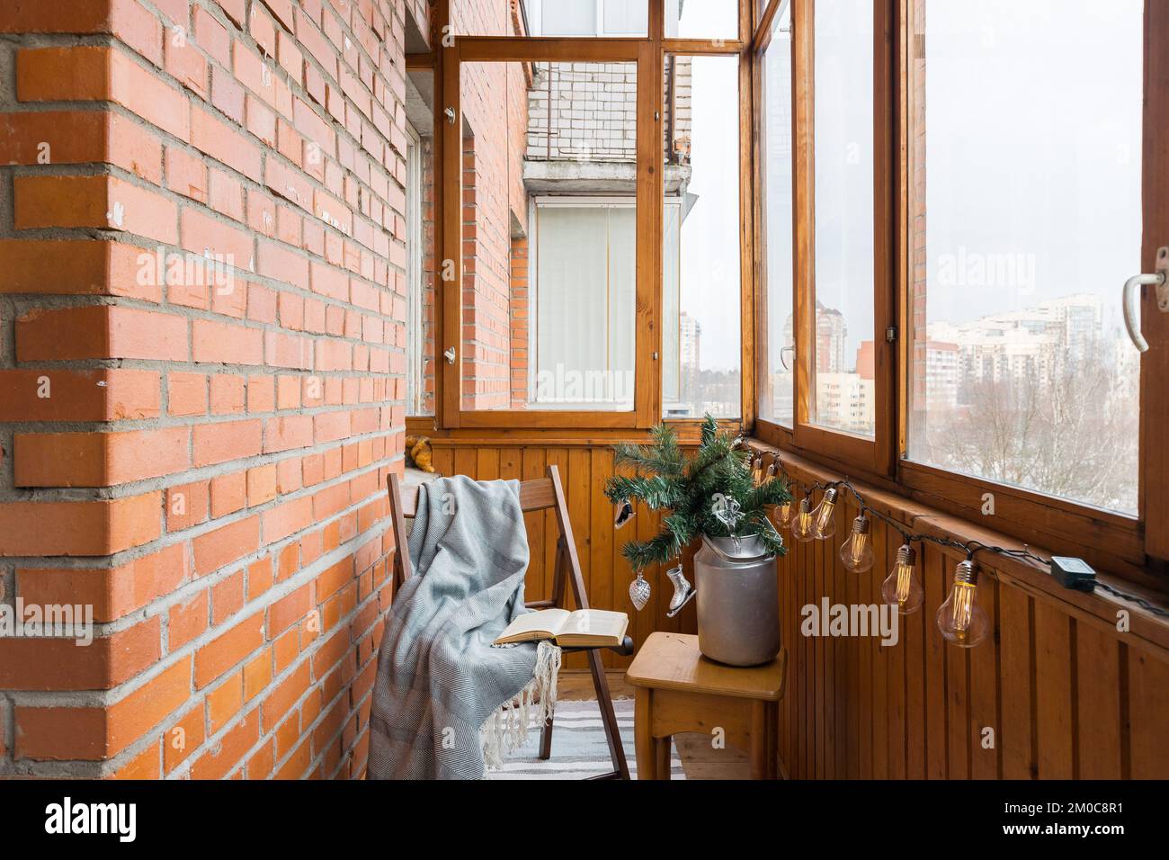Photo of a cozy apartment with New Year decor Stock Photo - Alamy