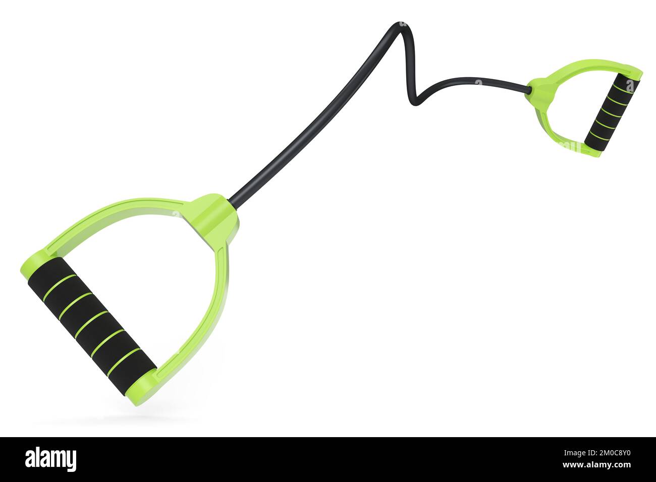 Hand expander or resistance band with rubber handle isolated on white ...