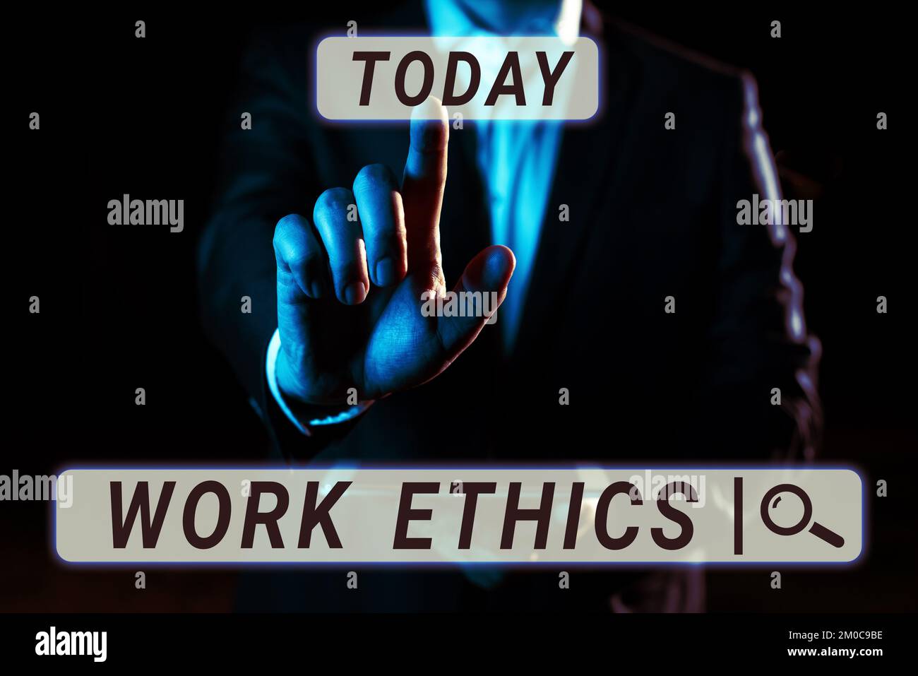 Hand writing sign Work Ethics. Concept meaning A set of values centered ...