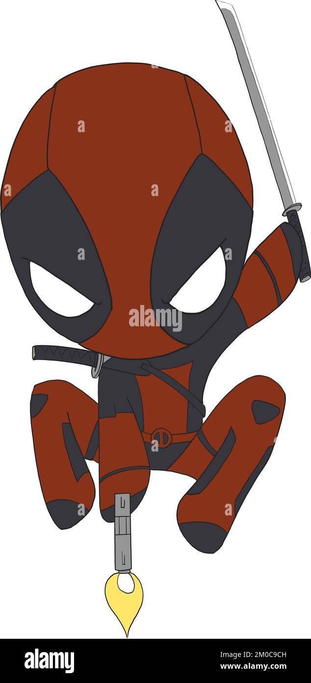 3d illustration of Deadpool isolated on white background Stock Photo ...