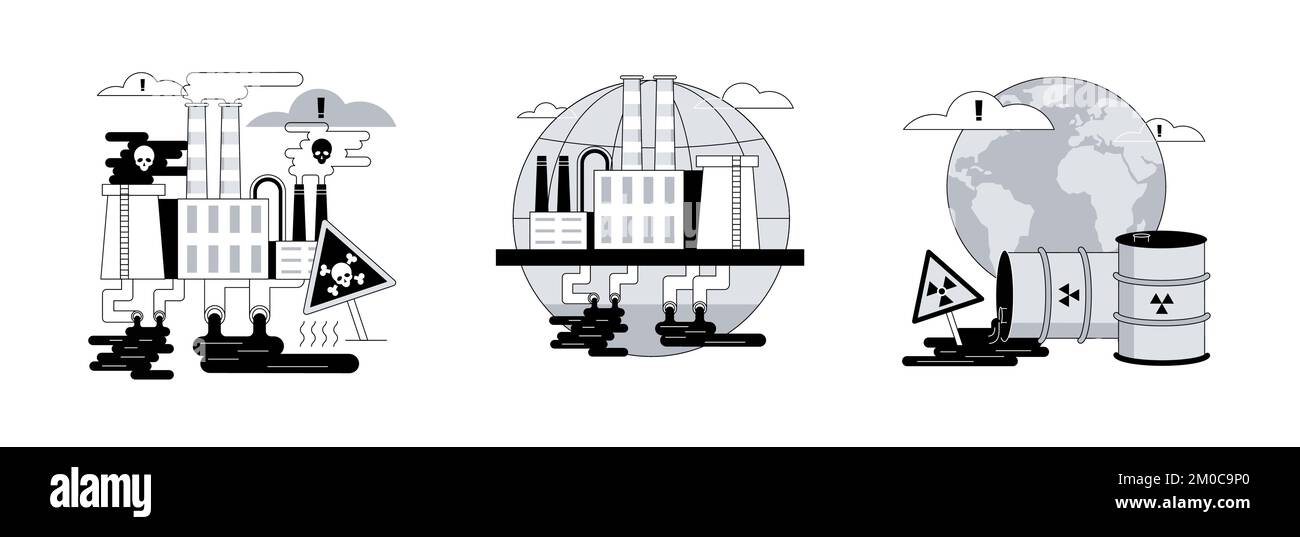 Land Contamination Abstract Concept Vector Illustration Set Chemical