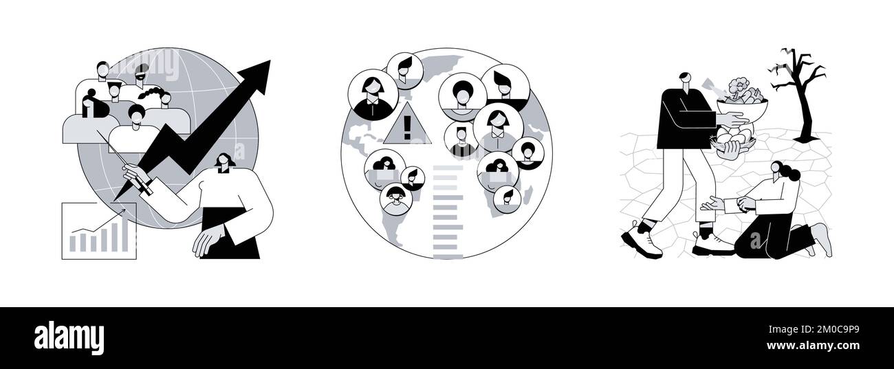 Demographics abstract concept vector illustration set. Population ...