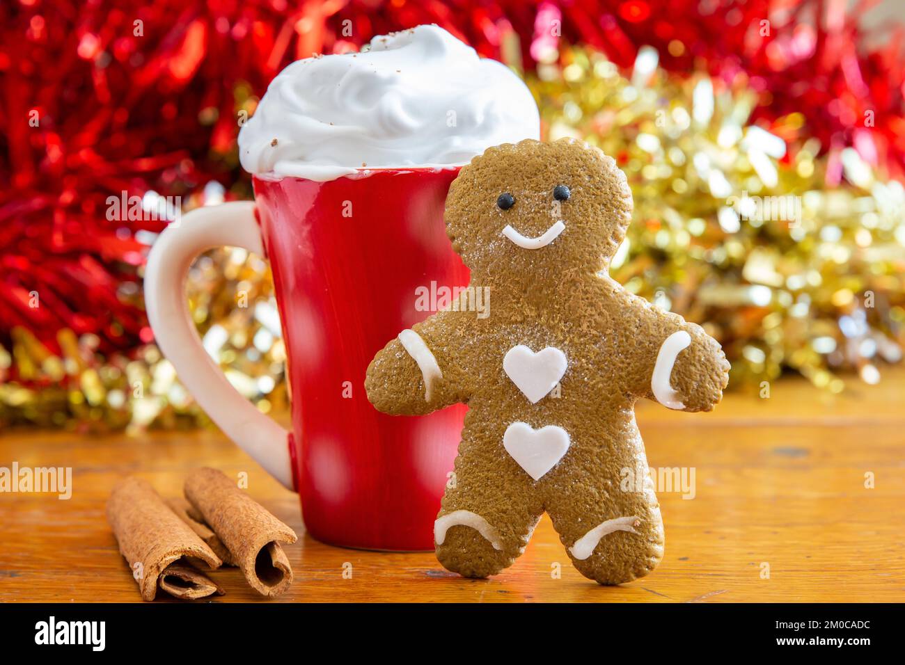 A delicious, home made Gingerbread man at Christmas with comforting ...