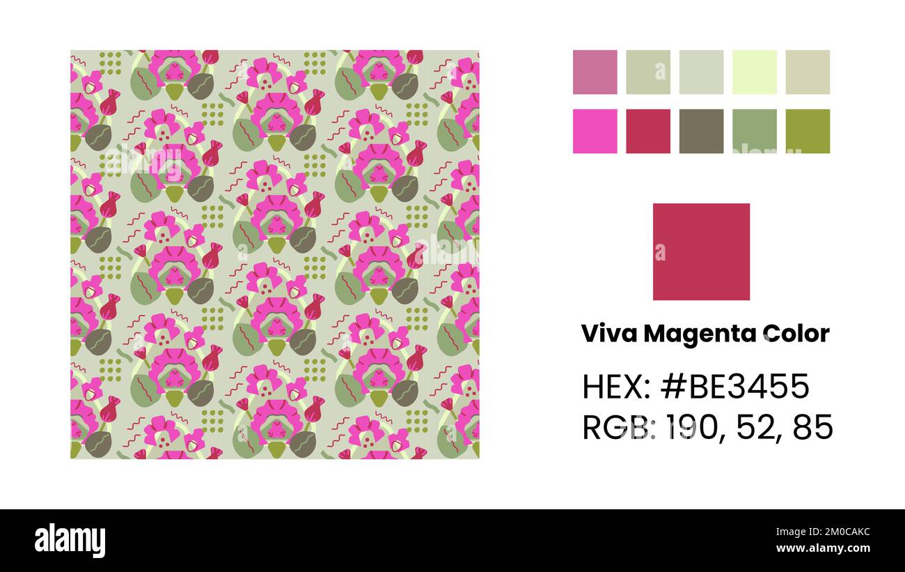 Color of the year 2023, viva magenta with hex and rgb codes, sample ...