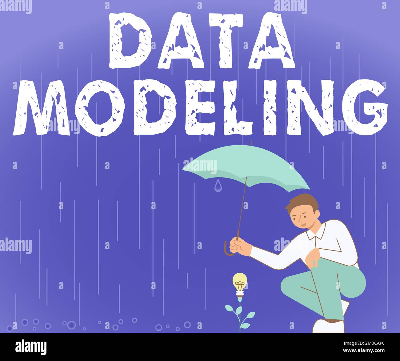 Hand Writing Sign Data Modeling Word Written On Process Of