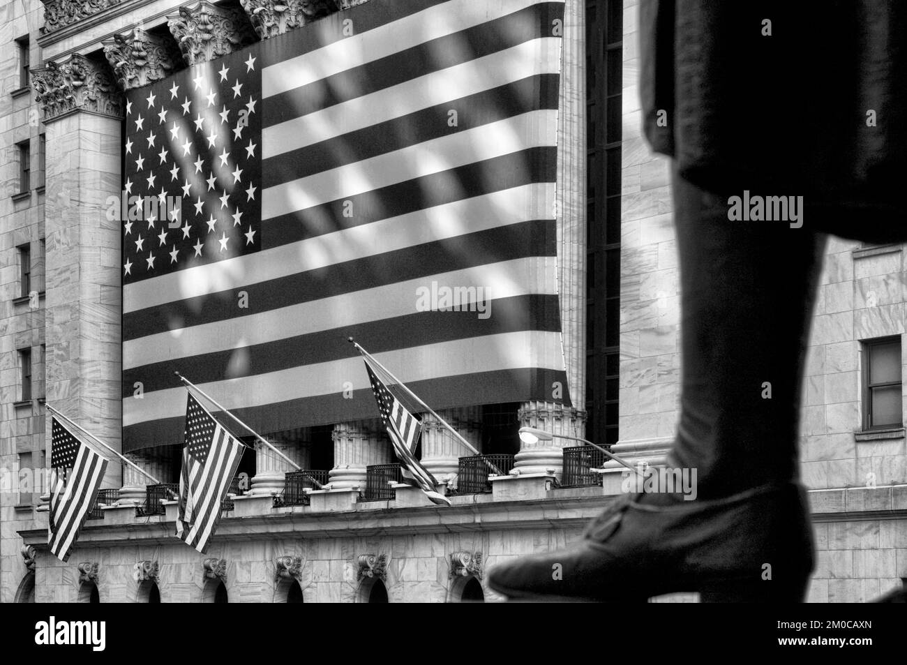 New York City cityscape at Wall Street from Federal Hall Stock Photo ...